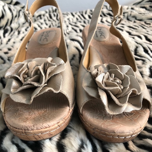 boc | Shoes | Womens Born Concept Boc Metallic Flower Wedges | Poshmark